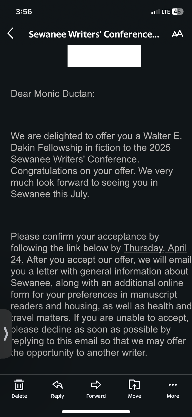 Walter E. Dakin Fellowship – Monic Ductan